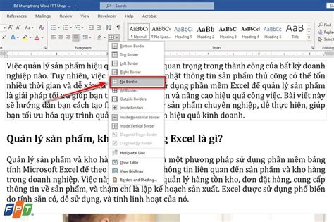 Chi tiết cách bỏ khung trong Word mọi trường hợp cực dễ