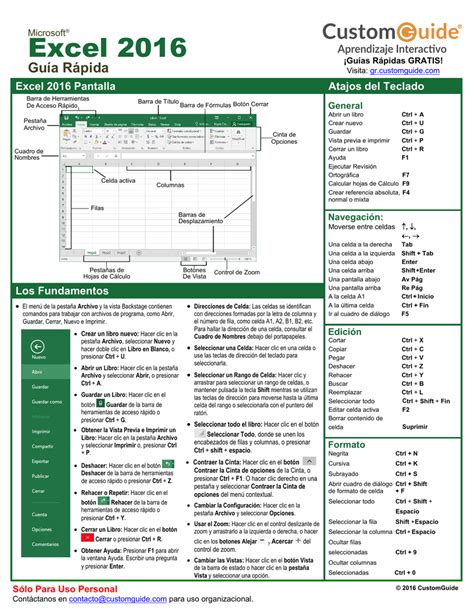 Microsoft Excel 2016 Guía Rápida