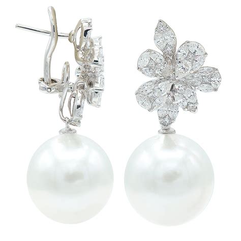 South Sea Pearl And Diamond Earrings Brandon Boswell Diamonds