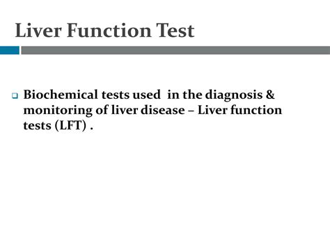 SOLUTION Liver Function Tests Studypool