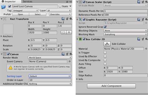 Level Lost Canvas Does Not Block Buttons In Unity Talk GameDev Tv