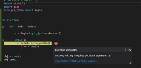 session missing 1 required positional argument self · issue 369 · dbader schedule · github