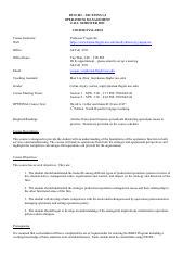 Busi Syllabus Fall Xu Pdf Busi Sections Operations Management Fall
