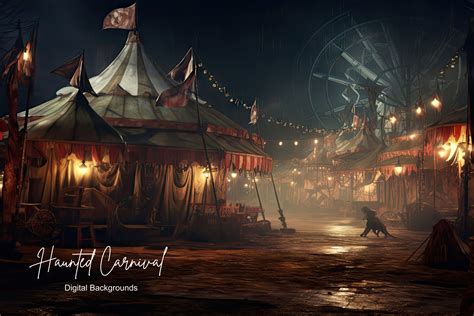 12 Haunted Carnival Halloween Digital Backgrounds Disturbing Creepy