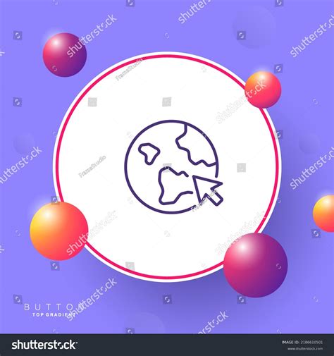Planet Cursor Line Icon Internet Access Stock Vector Royalty Free
