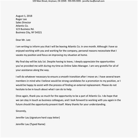 Resignation Letter Template For Chef 3 Things To Avoid