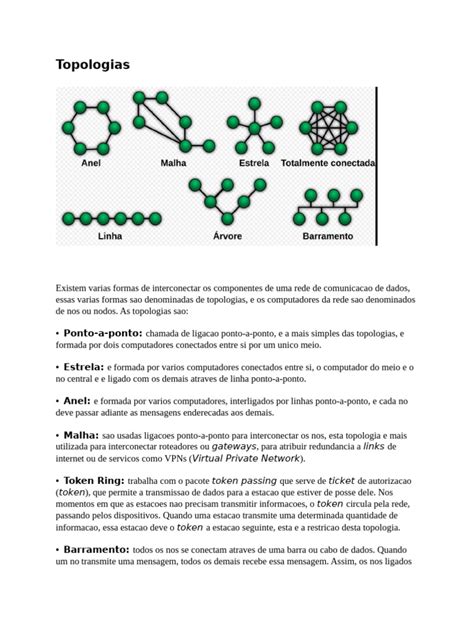Topologias De Rede Pdf Topologia De Rede Rede De Computadores