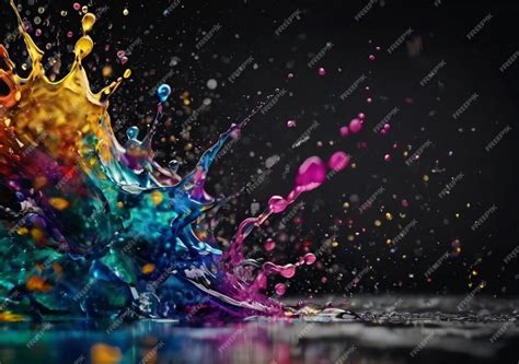 Colorful Splash Art Abstract Background Premium Ai Generated Image