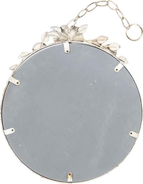 Clayre Eef Spiegel 38x44 Cm Goudkleurig Ijzer Hout Rond Grote Spiegel