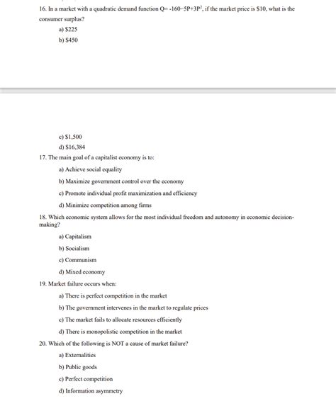 In A Market With A Quadratic Demand Function