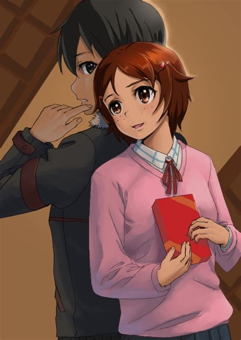 Kirito And Shinozaki Rika Sword Art Online Drawn By Omocha Bako Akeru