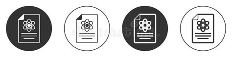 Black Chemistry Report Icon Isolated On White Background Circle Button