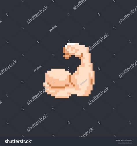 Muscle Hand Sign Pixel Art Style Stock Vector Royalty Free 2170128307