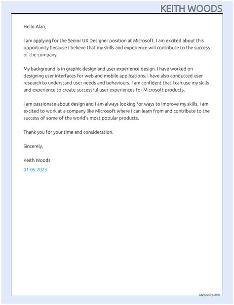 Cover Letter Examples