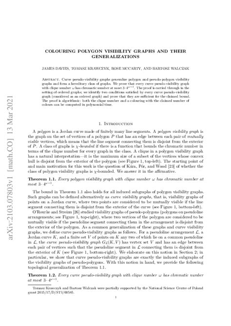 pdf colouring polygon visibility graphs and their generalizations