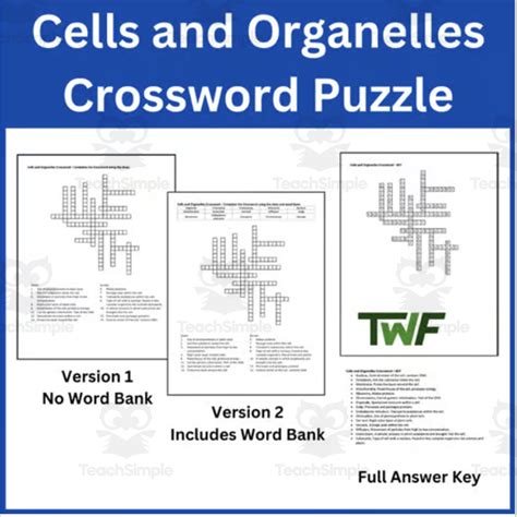 Cells And Organelles Crossword Puzzle Review Activity By Teach Simple