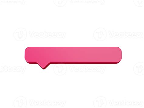 3d Simple Pink Message Box Icon 3d Shiny Pink Chat Box Icon 3d Illustration 35137140 Png