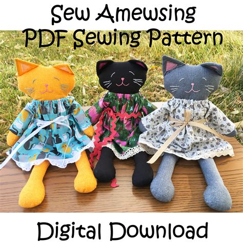 Kitty Cat Doll Pdf Sewing Pattern Digital Download To Print And Sew At Home Etsy