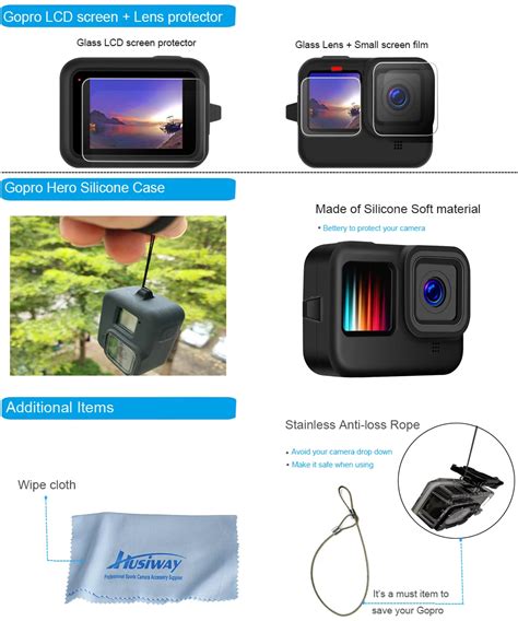 Kit Para Gopro Hero 10 E 9 Preto Husiway Hsw62e Completo Maximus