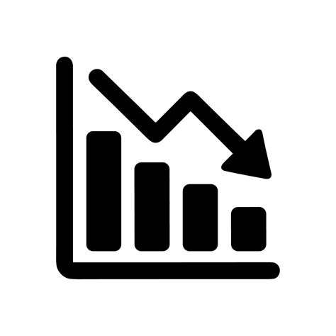 Simple Bold Line Graph Arrow Decreasing Trend Sign Icon 78528624 Vector
