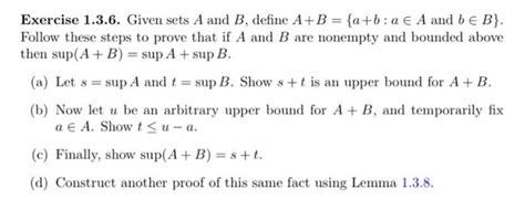 Solved Exercise 136 Given Sets A And B Define