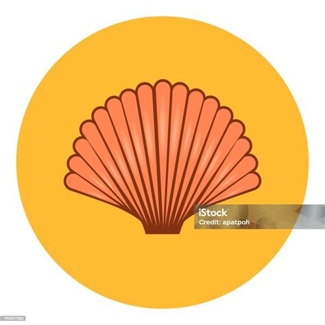 셸 아이콘 벡터 일러스트 레이 션 가리비에 대한 스톡 벡터 아트 및 기타 이미지 가리비 갑각류 개념 Istock
