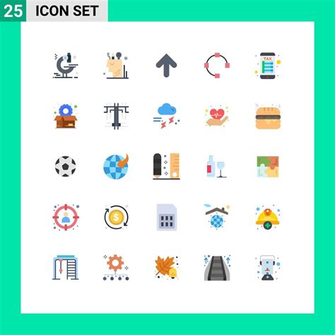 25 Universal Flat Color Signs Symbols Of Payment Internet Banking Arrow Points Open Editable