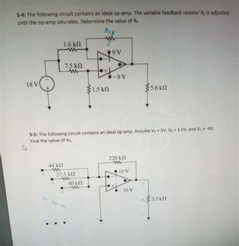 5 4 the following circuit contains an ideal op amp the variable