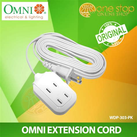 Omni Original Dual Portable Extension Cord Set 3 Meter Wire Wdp 303 Pk •osos• Shopee Philippines