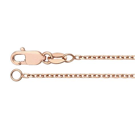 14k Rose Gold 12mm Diamond Cut Beveled Cable Chain Riogrande