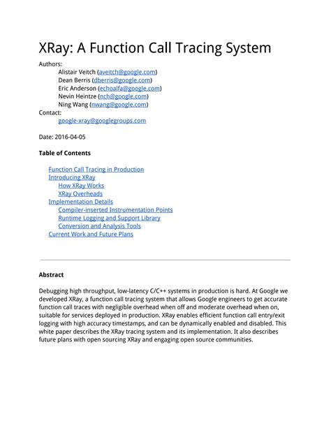 Solution X Ray A Function Call Tracing System Studypool