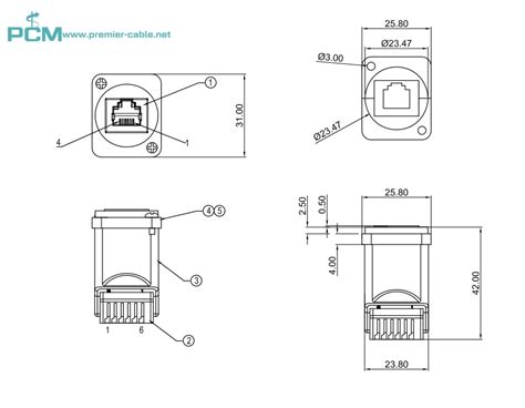 Rj11 Rj12 6p6c To Terminal Block Connector Premier Cable A Cable