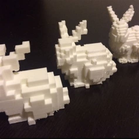 3d Printable Low Voxel Stanford Bunny Voxelization Minecraft Tutorial By Mathgrrl