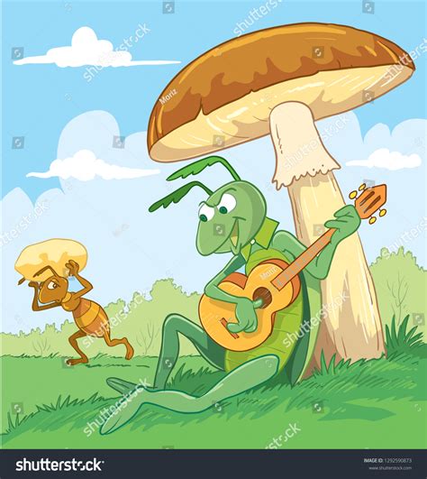 Cartoon Ant Cricket Vector เวกเตอร์สต็อก ปลอดค่าลิขสิทธิ์ 1292590873