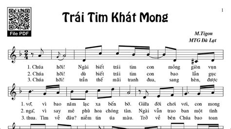 Trái Tim Khát Mong Sr M Tigon Sheet Pdf Youtube