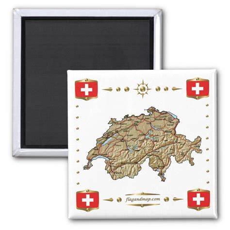 Switzerland Map Flags Magnet Zazzle Patriotic Ts Magnets Flag
