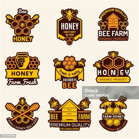 꿀 로고 유기농 건강한 천연 식품 벡터 템플릿용 양봉 배지 꿀벌 표지판 0명에 대한 스톡 벡터 아트 및 기타 이미지 0명 개체 그룹 곤충 Istock
