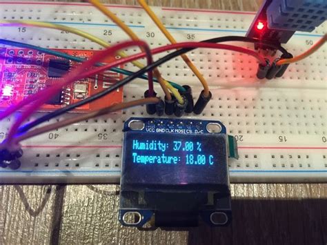 Arduino Nano With Dht Sensor And Oled Arduino Sensor Dht