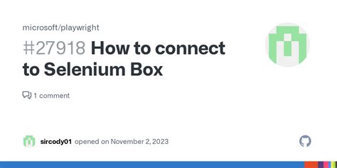 How To Connect To Selenium Box · Issue 27918 · Microsoft Playwright