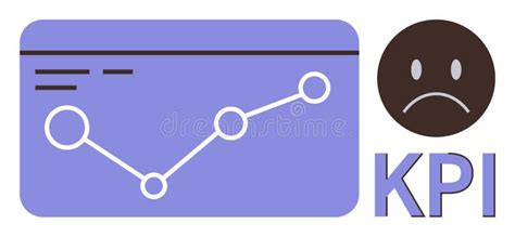 Negative Kpi Performance With Declining Graph And Sad Face Poor Metrics