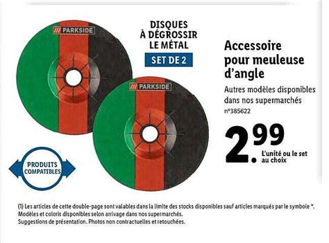 Promo Accessoire Pour Meuleuse D Angle Chez Lidl ICatalogue Fr