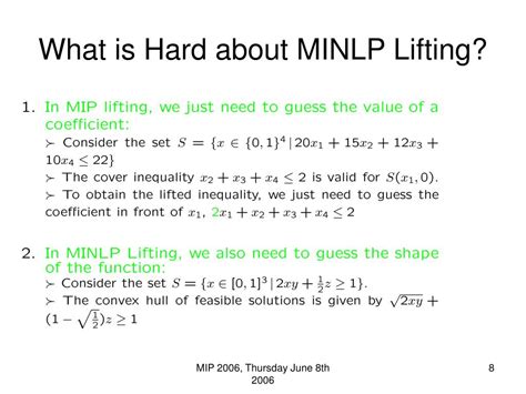 Ppt Mip Lifting Techniques For Mixed Integer Nonlinear Programs