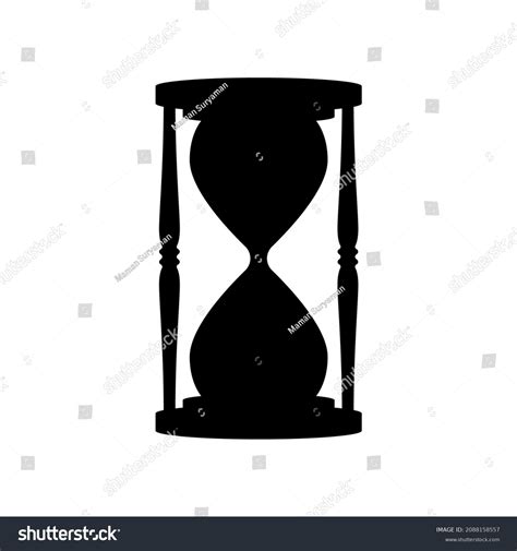 Hourglass Silhouette Vector Isolated On White Stock Vector Royalty