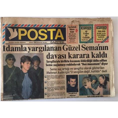Gökçe Koleksiyon Posta Gazetesi 5 Nisan 1984 Cihan Ünal Fiyatı
