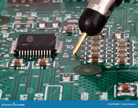 Testing On Printed Circuit Board Stock Photo Image Of Connection Technology