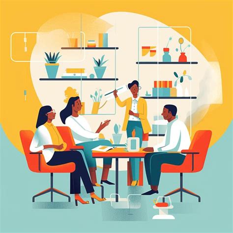 Premium Ai Image An Illustration Of A Woman And Two Men Sitting At A