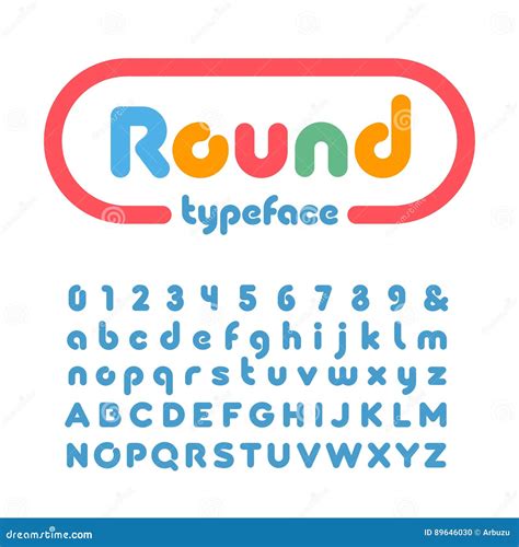 Rounded Font Vector Alphabet With Gradient Effect Letters