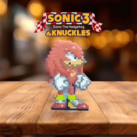 Pixel Art Sonic The Hedgehog 3 Knuckles Modelo 01 Elo7 Produtos Especiais Sonic The