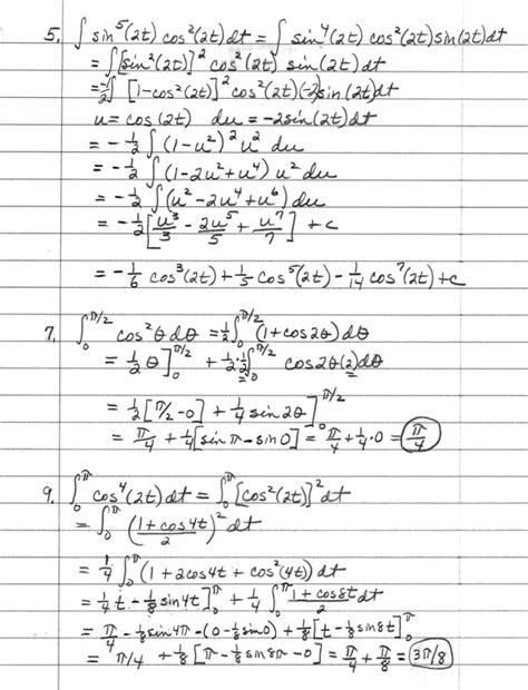 Calculus Homework Problems Integration By Parts