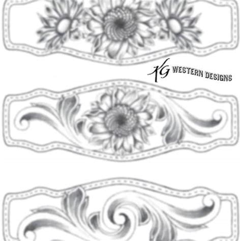 Leather Sunflower Tooling Pattern Etsy